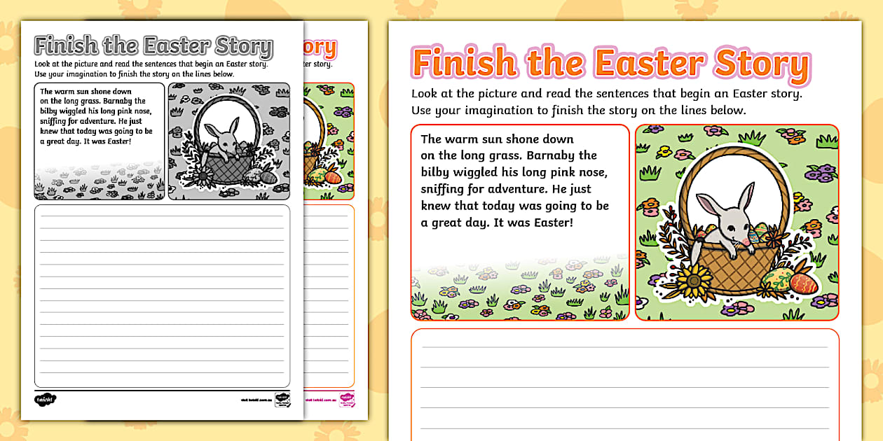 Finish the Easter Story Worksheet (teacher made) - Twinkl
