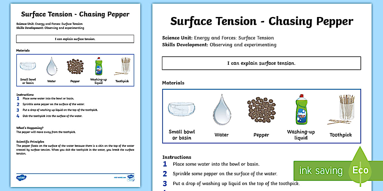 Chasing Pepper Science Experiment - Twinkl