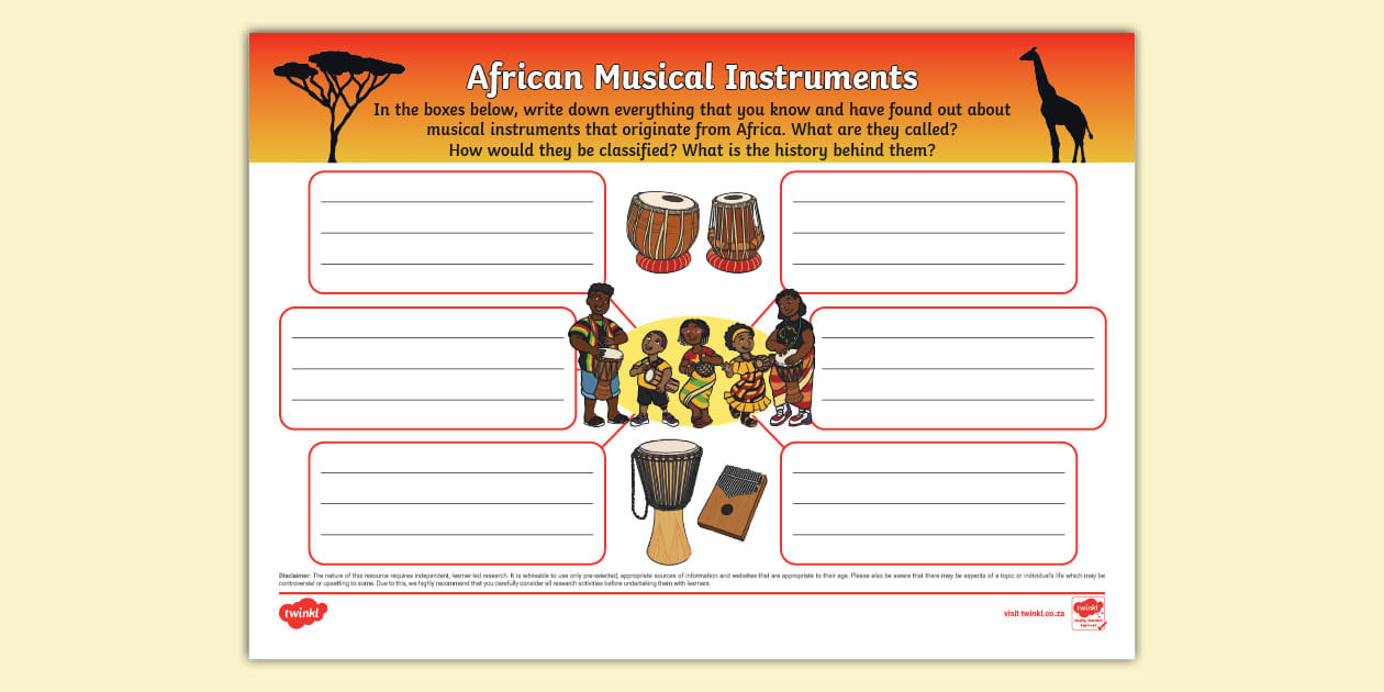 African Musical Instruments Mind Map (l'enseignant a fait)