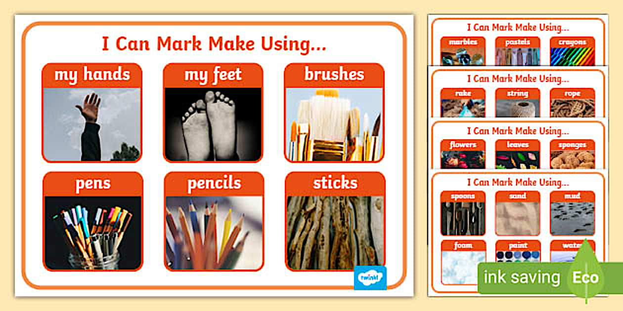 I Can Mark Make Using…Display Poster - Twinkl