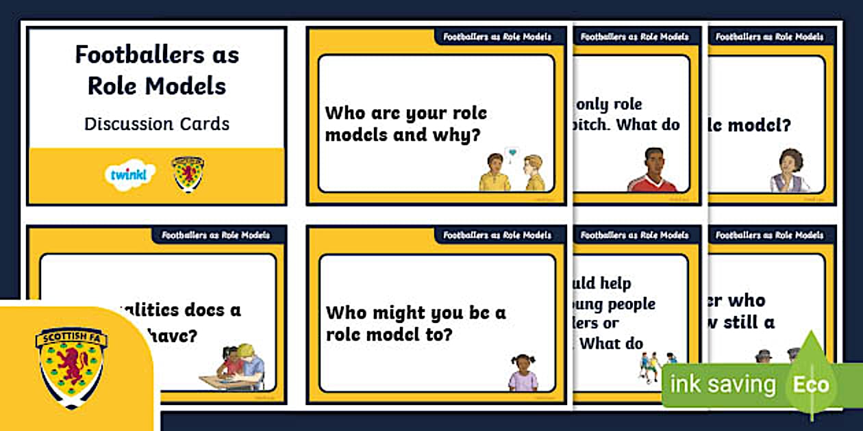 FREE! - Footballers As Role Models Discussion Cards - Twinkl