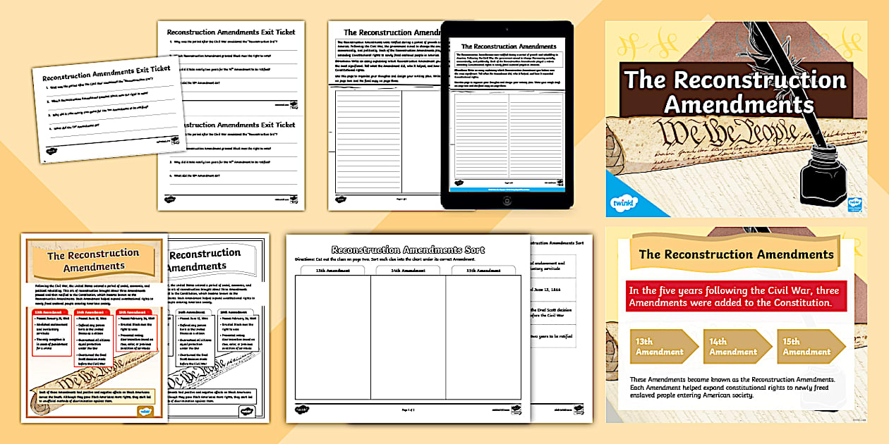 Reconstitution Amendments Worksheet Pack | Twinkl USA