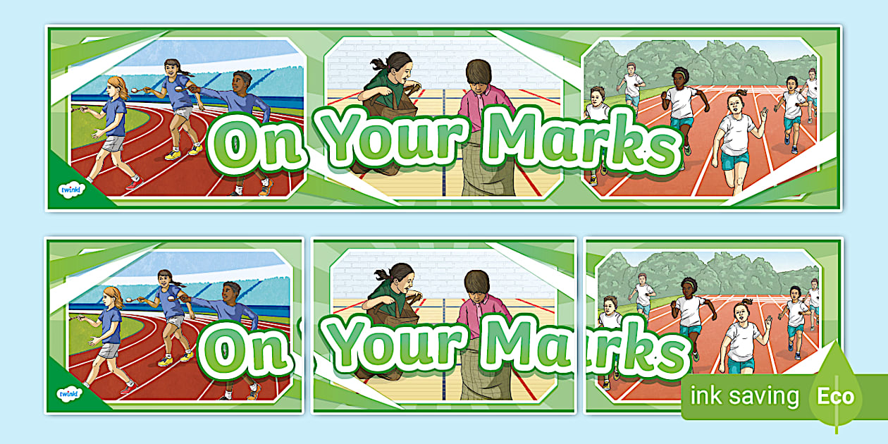 On Your Marks Display Banner (Teacher-Made) - Twinkl