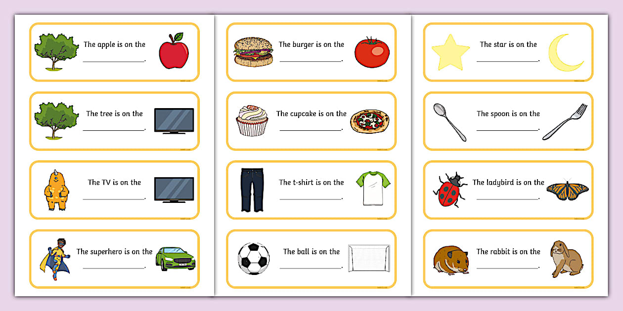 Finish The Sentence Right and Left Concept Worksheets - complete