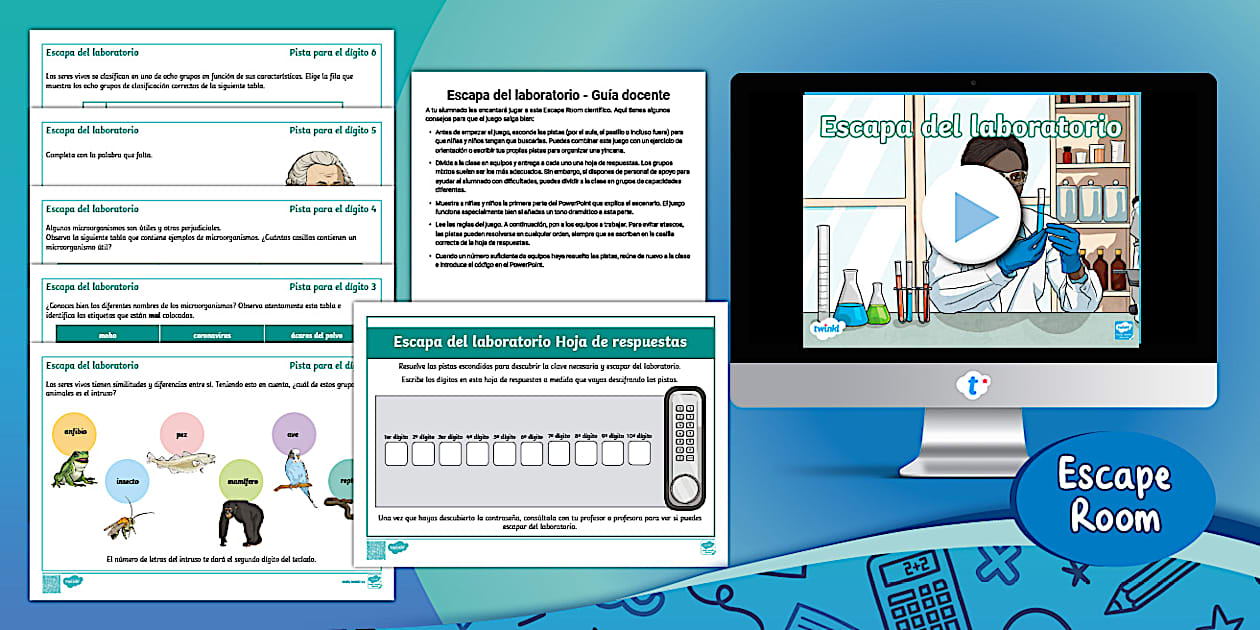 Escape Room: ¡Escapa del laboratorio! - Twinkl