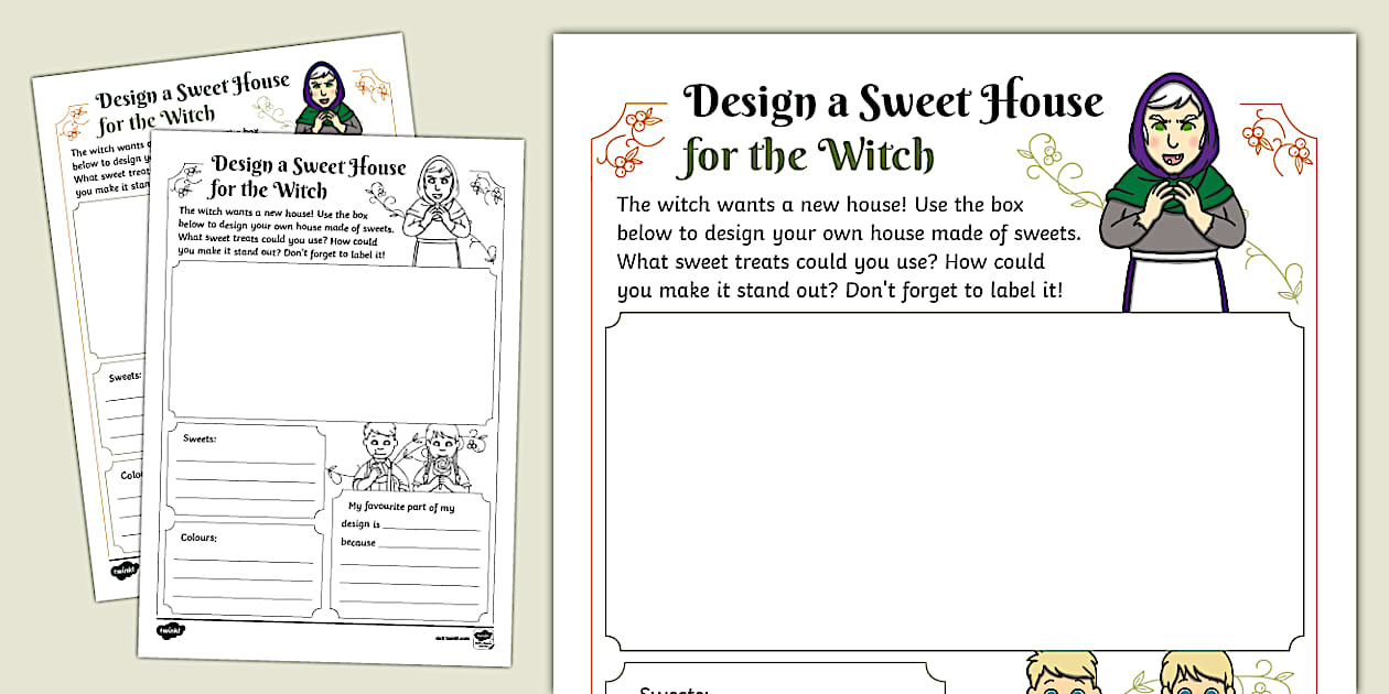 Traditional Tales-Themed Design a Sweet House for the Witch Worksheet