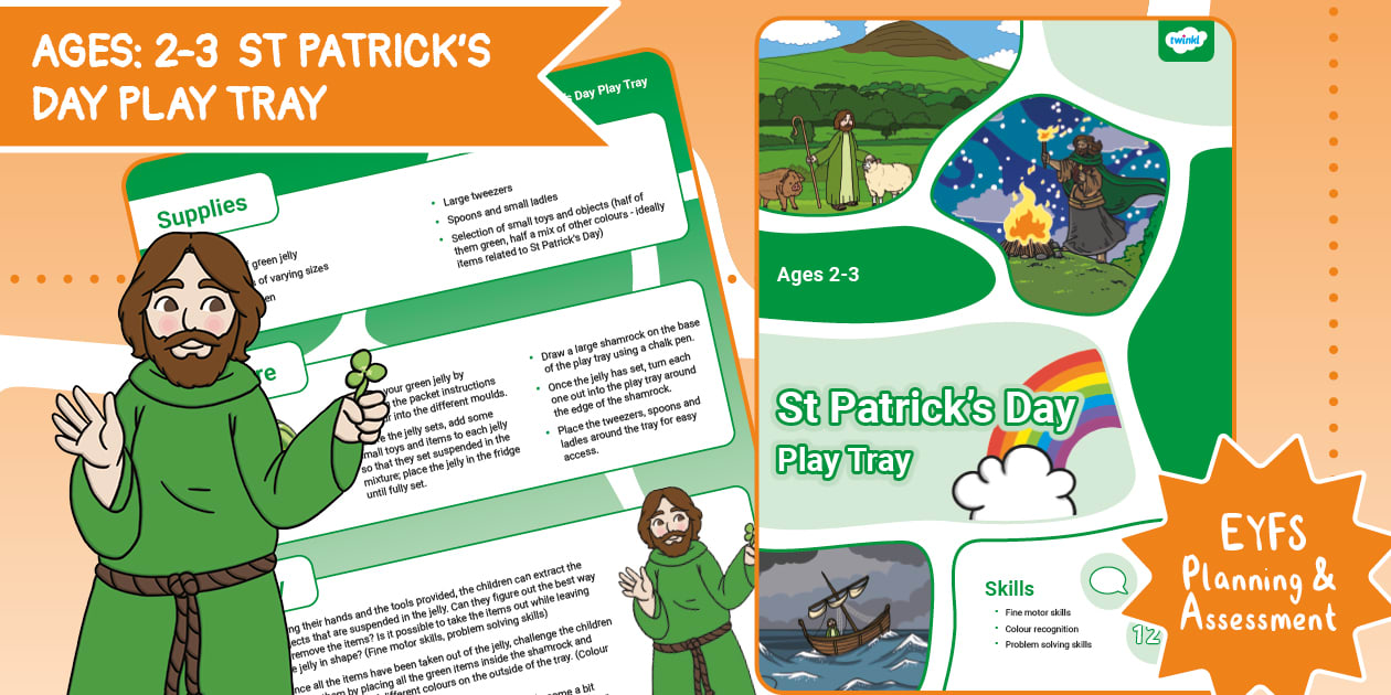 Northern Ireland EYFS Age 2-3 Play Tray: St Patrick's Day