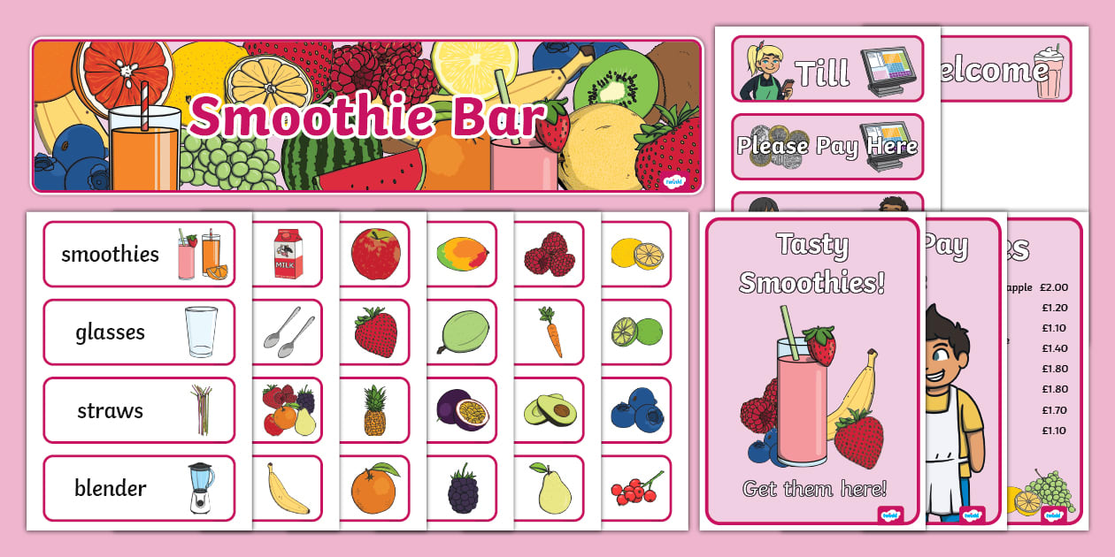 Smoothie Bar Role Play Pack (teacher made) - Twinkl