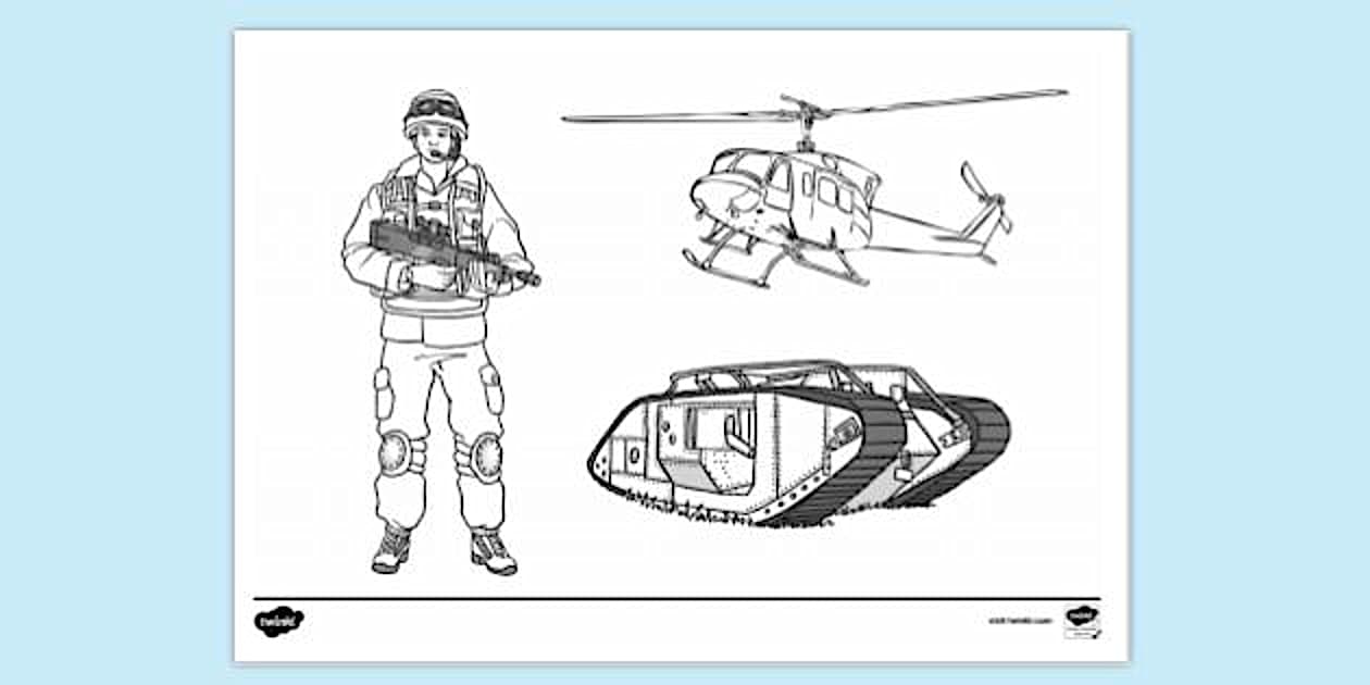 Colouring Army Page | Colouring Sheets (teacher made)