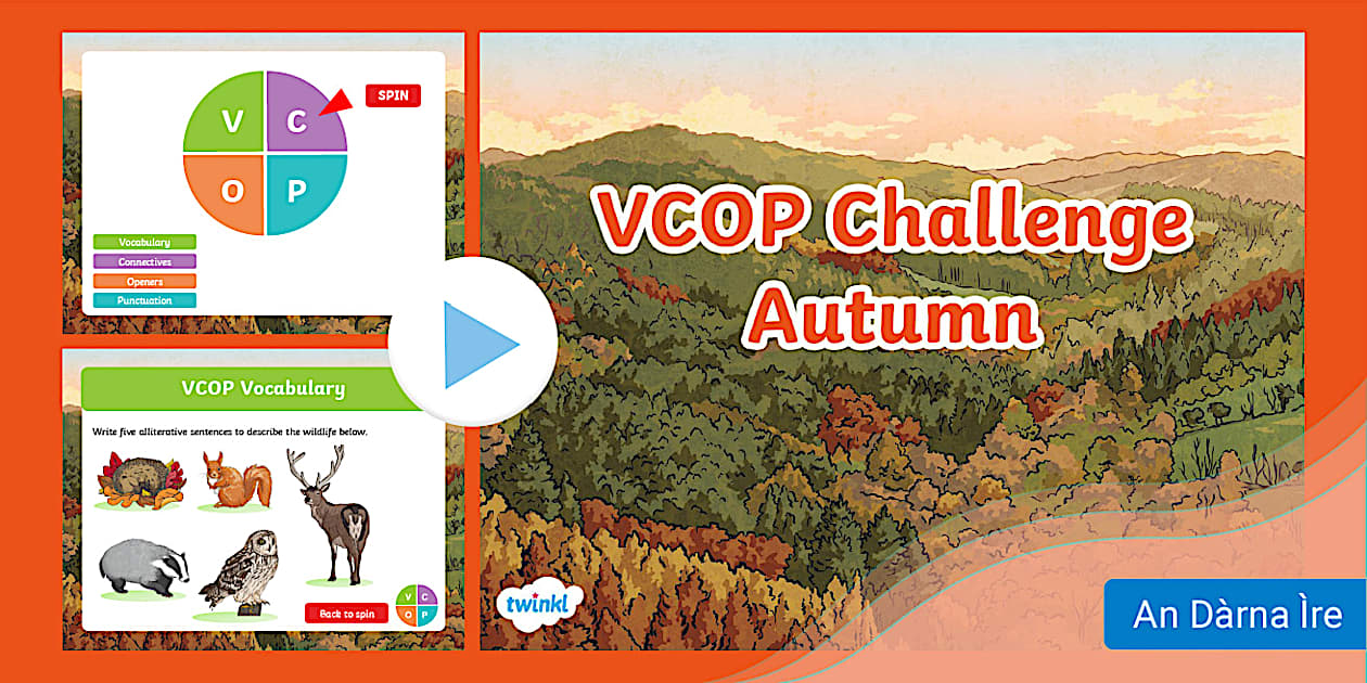 VCOP Autumn Challenge PowerPoint (Teacher-Made) - Twinkl