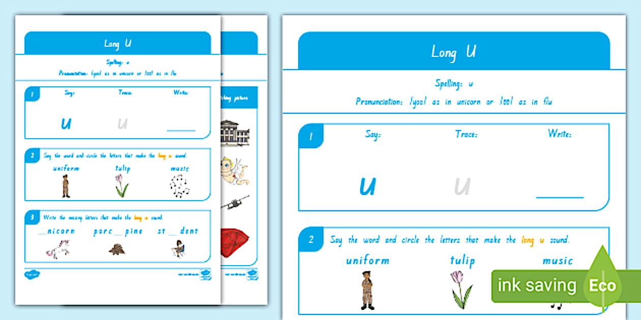 Long U Worksheets | English | Literacy | Spelling | Twinkl