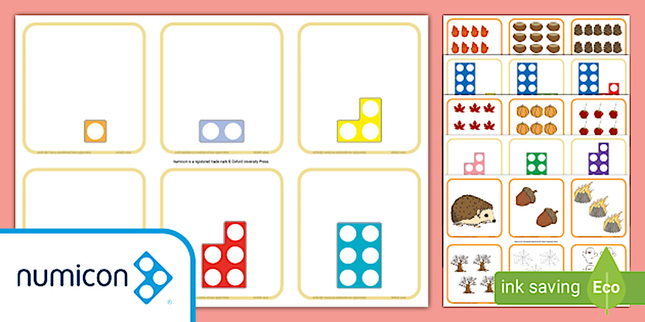 Autumn-Themed Numicon Matching Cards (Hecho por educadores)