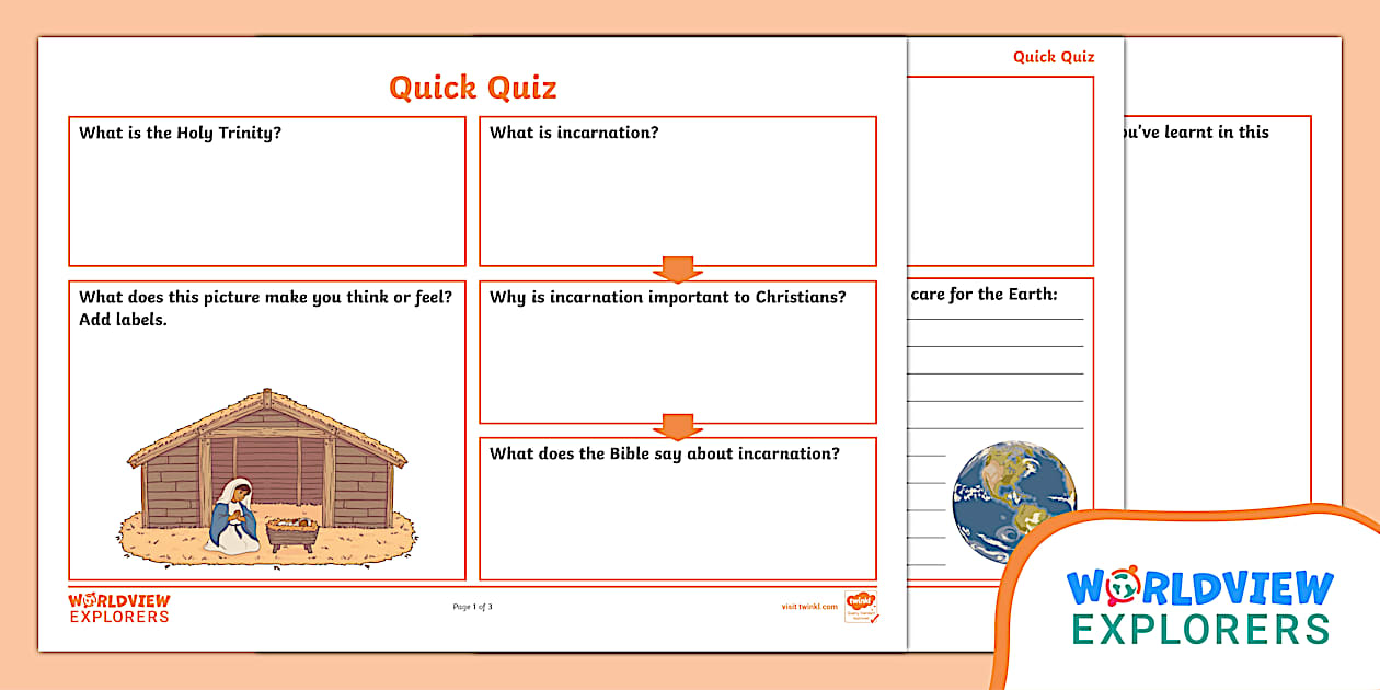 RE: Incarnation - The Holy Trinity: LKS2 Quick Quiz and Reflection
