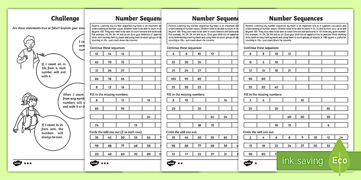 Editable Differentiated KS1 Number Sequencing Worksheets