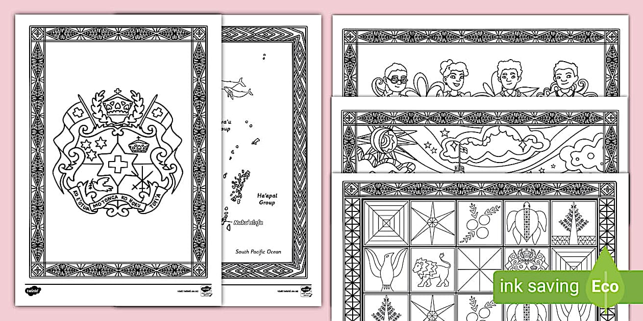 Year 0-4 Tongan-Themed Colouring Sheets (teacher made)