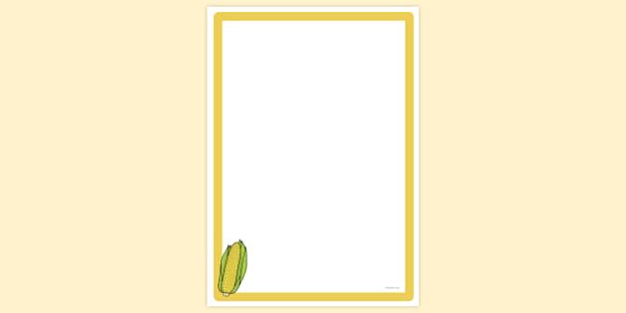 Simple Blank Corn Page Border | Page Borders | Twinkl