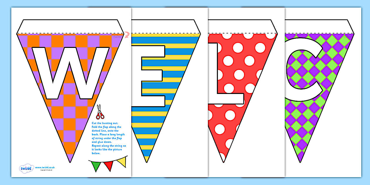 👉 Welcome to Reception Bunting Pattern - Resources