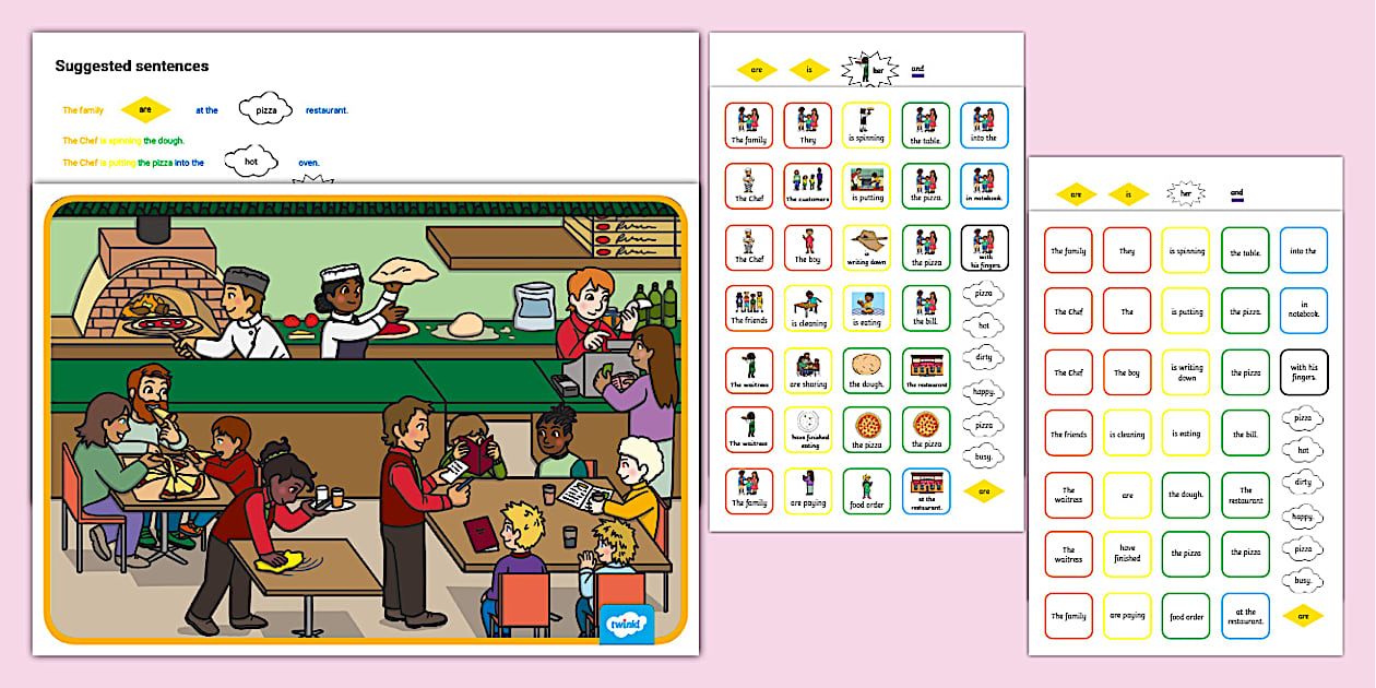 Colourful Semantics restaurant picture scene (Teacher-Made)