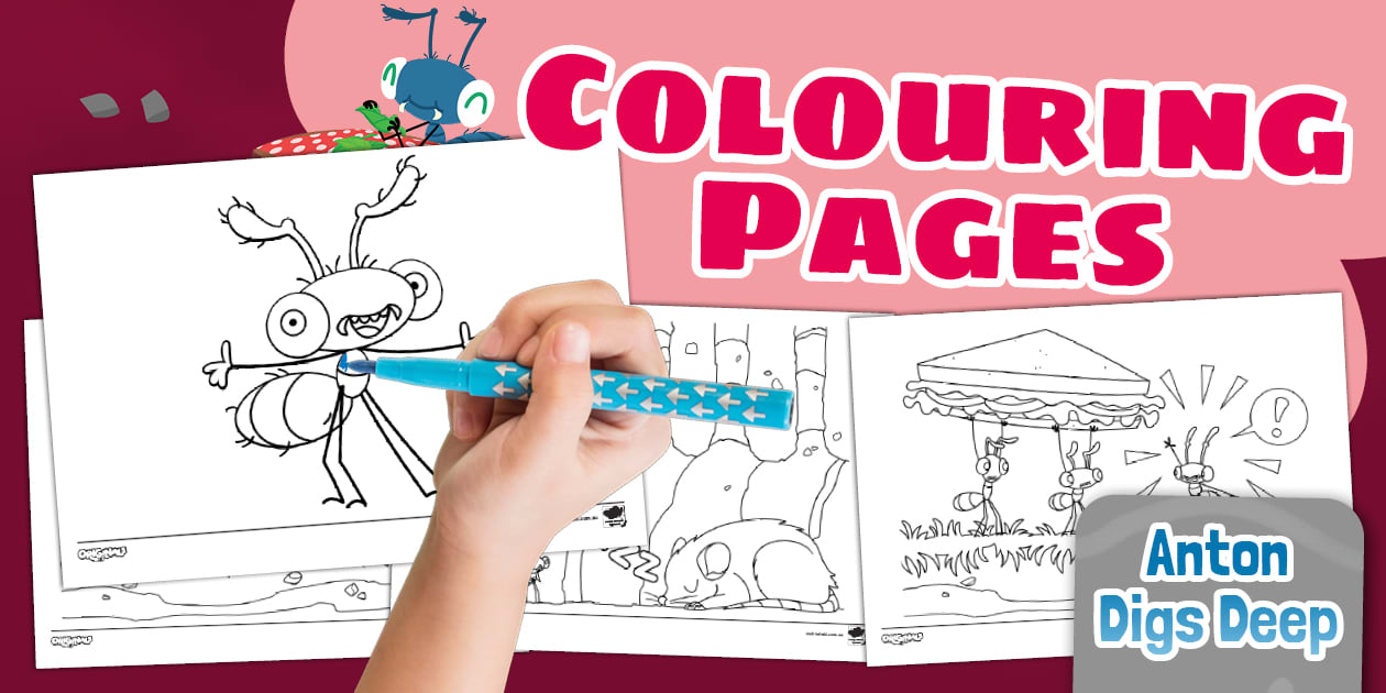 Anton Digs Deep - Colouring Pages