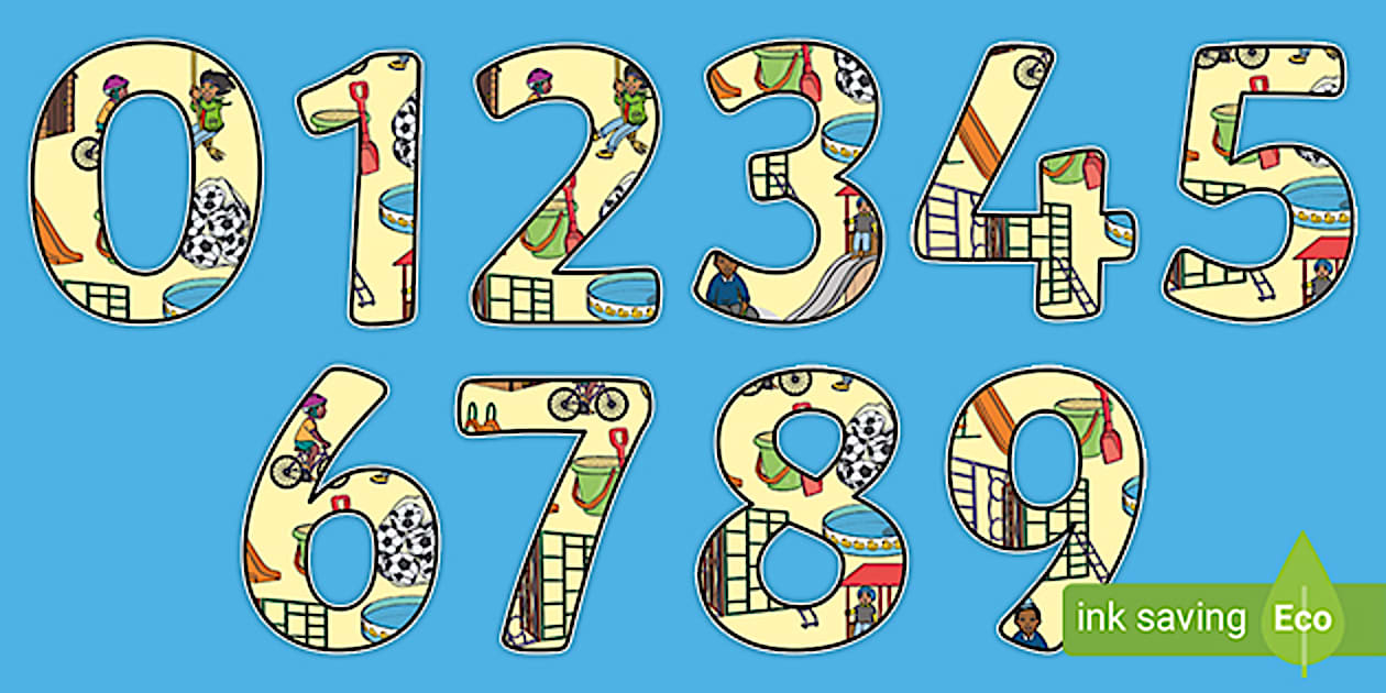 👉 Outdoor Play Area Themed A4 Display Numbers - Twinkl