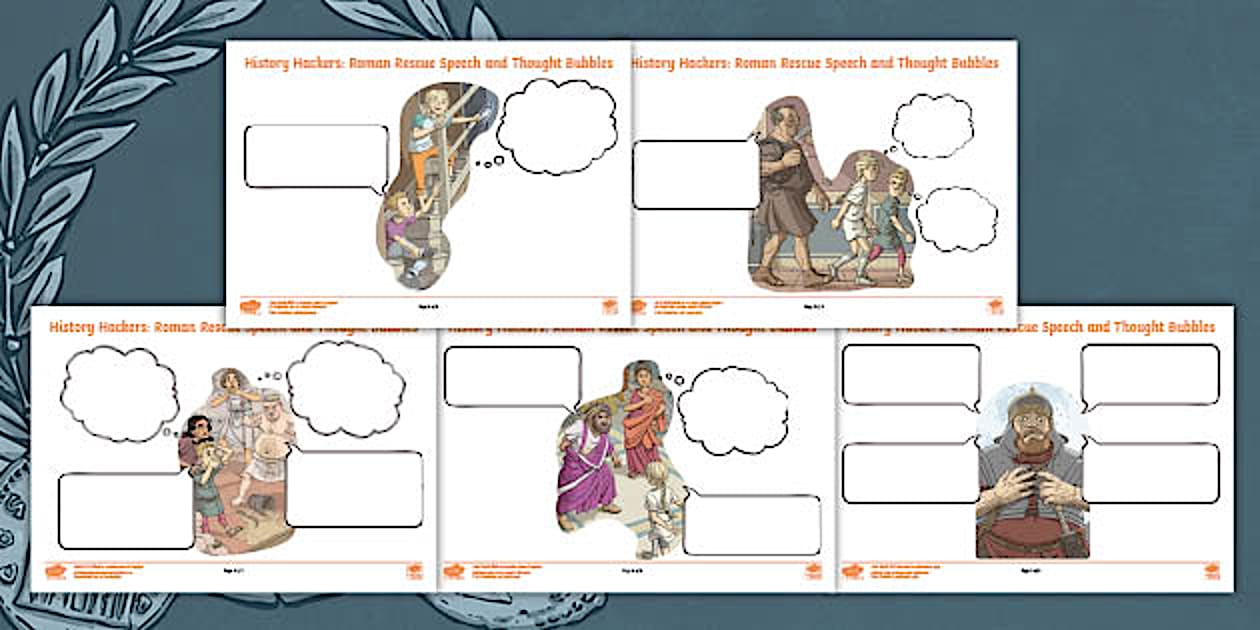 KS2 Ancient Romans Story Speech and Thought Bubbles Worksheet / Worksheets