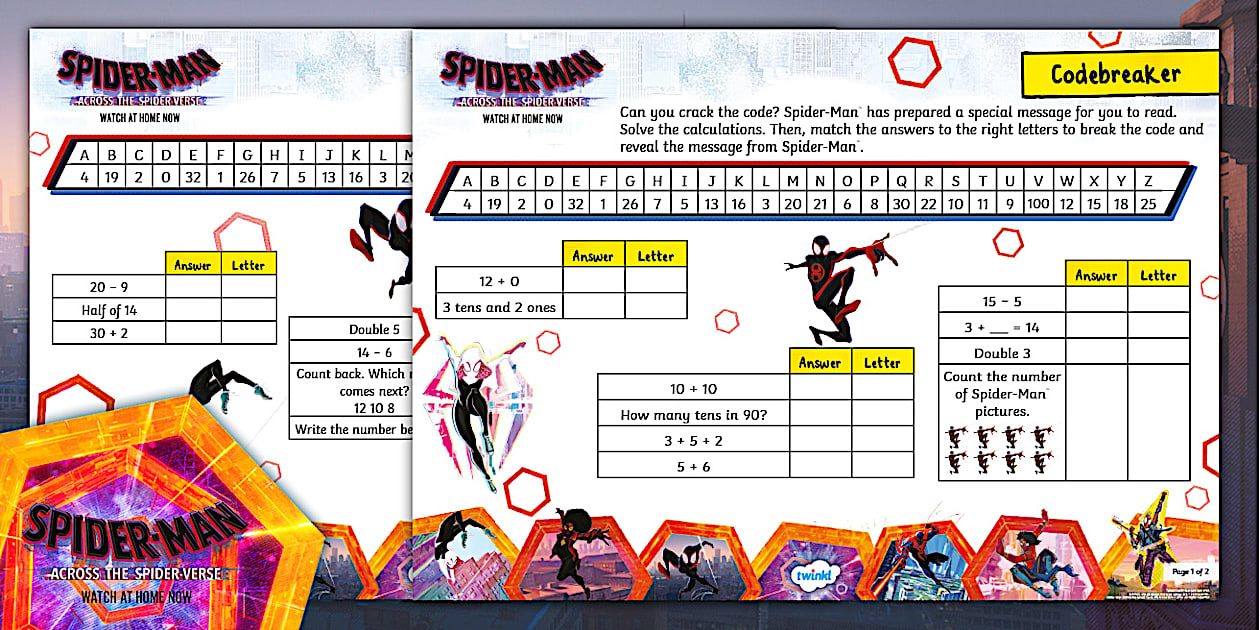 FREE! - 👉 Spider-Man™: Maths Codebreaker Activity [Ages 5-7]