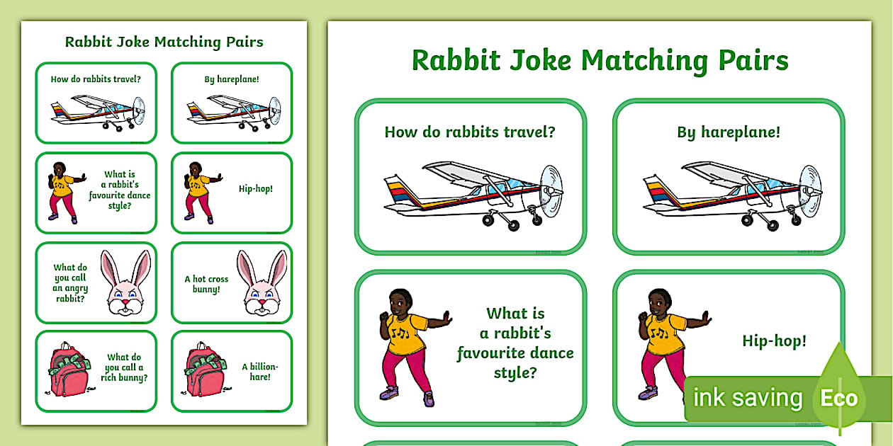 Rabbit Joke Matching Pairs (teacher made) - Twinkl