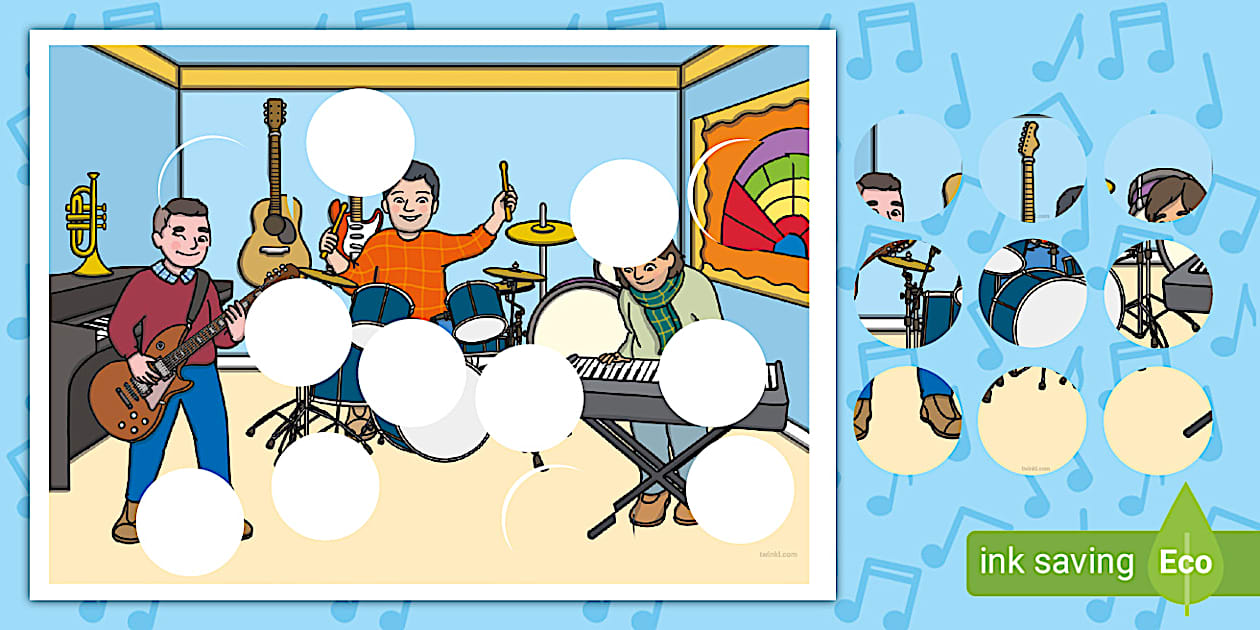 Music Puzzle Stickers - Fix the Picture Activity