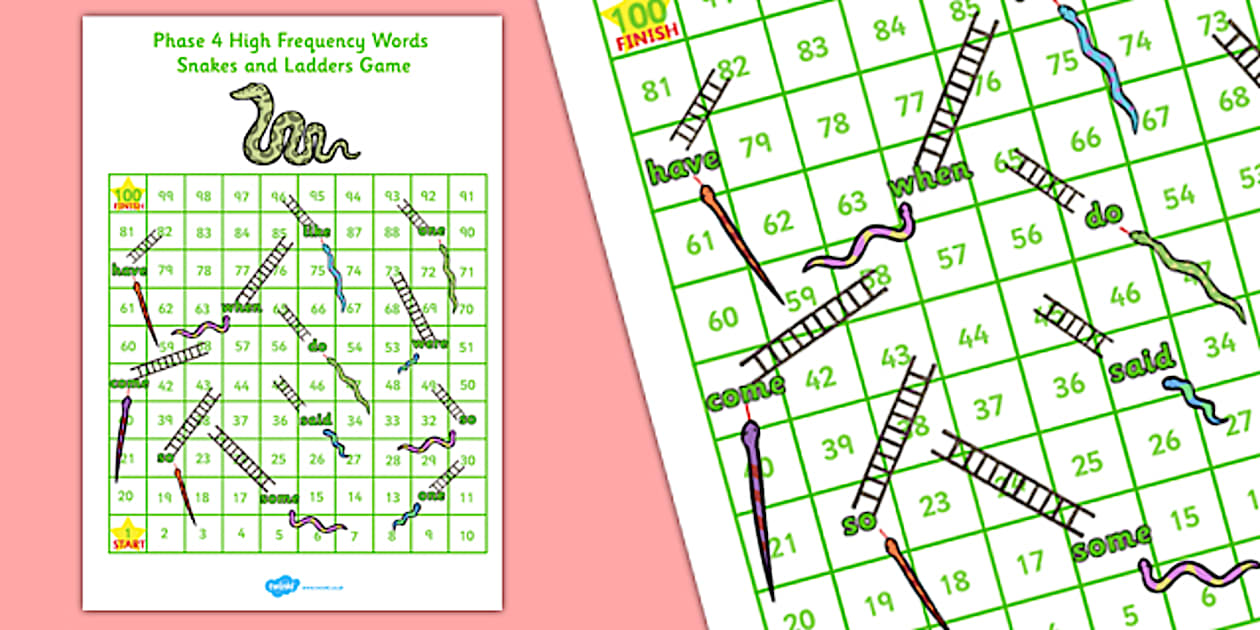 Cursive Phase 4 Snakes and Ladders (teacher made) - Twinkl
