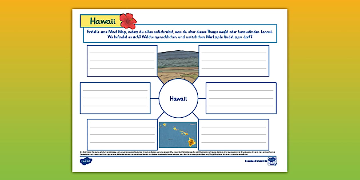 Hawaii - Mind Map (teacher made) - Twinkl