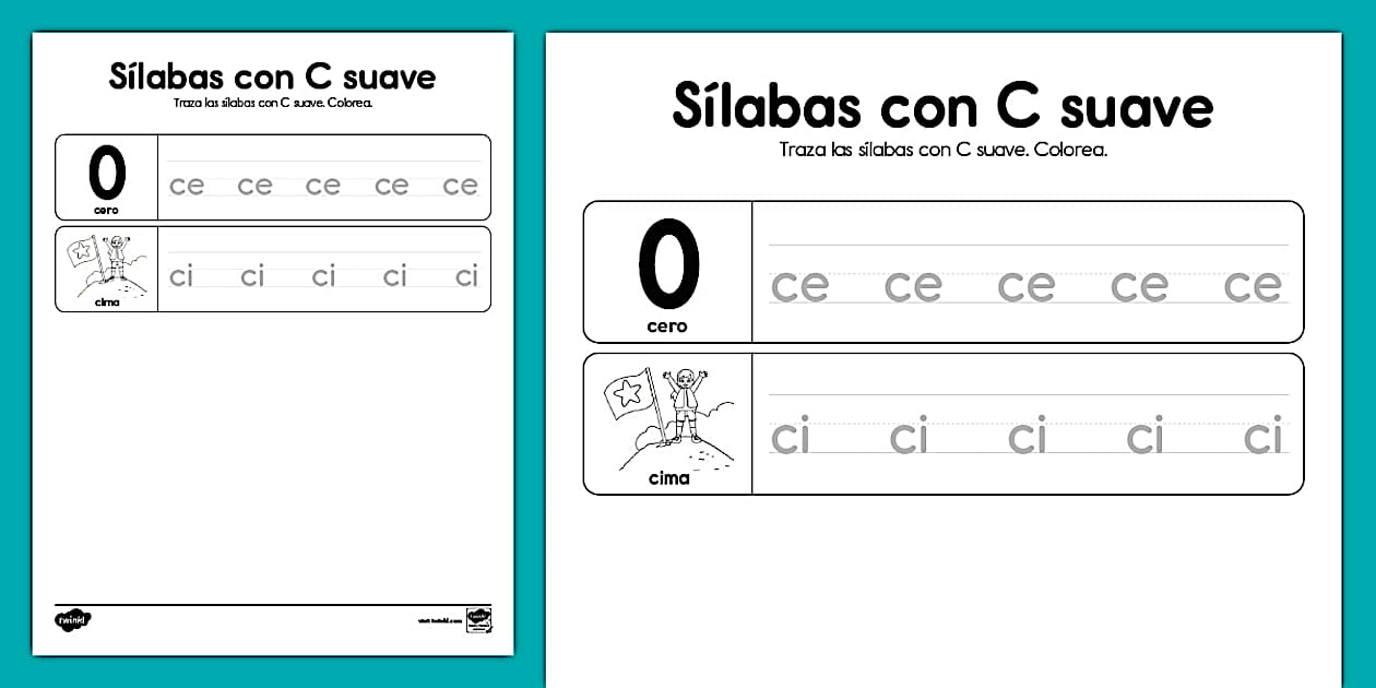 Practicar las sílabas con C suave / Twinkl USA - Twinkl