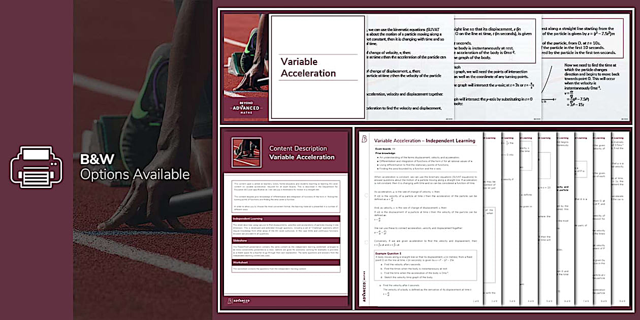 👉 Variable Acceleration Resource Pack (teacher made)