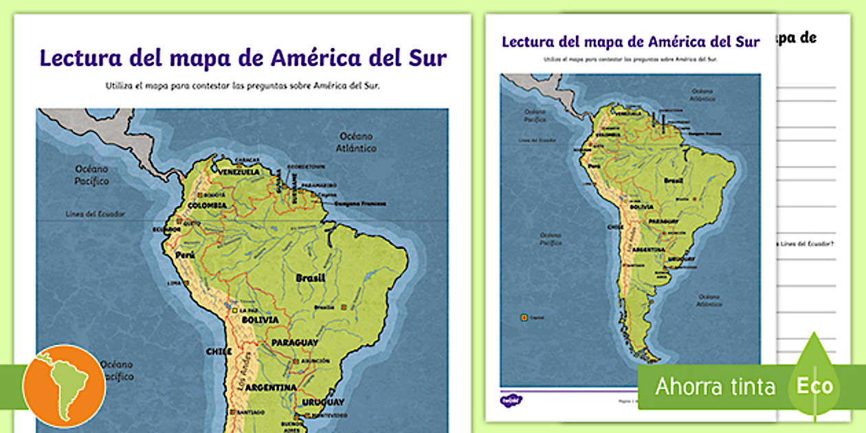 Ficha de actividad: Lectura de mapa – América del Sur