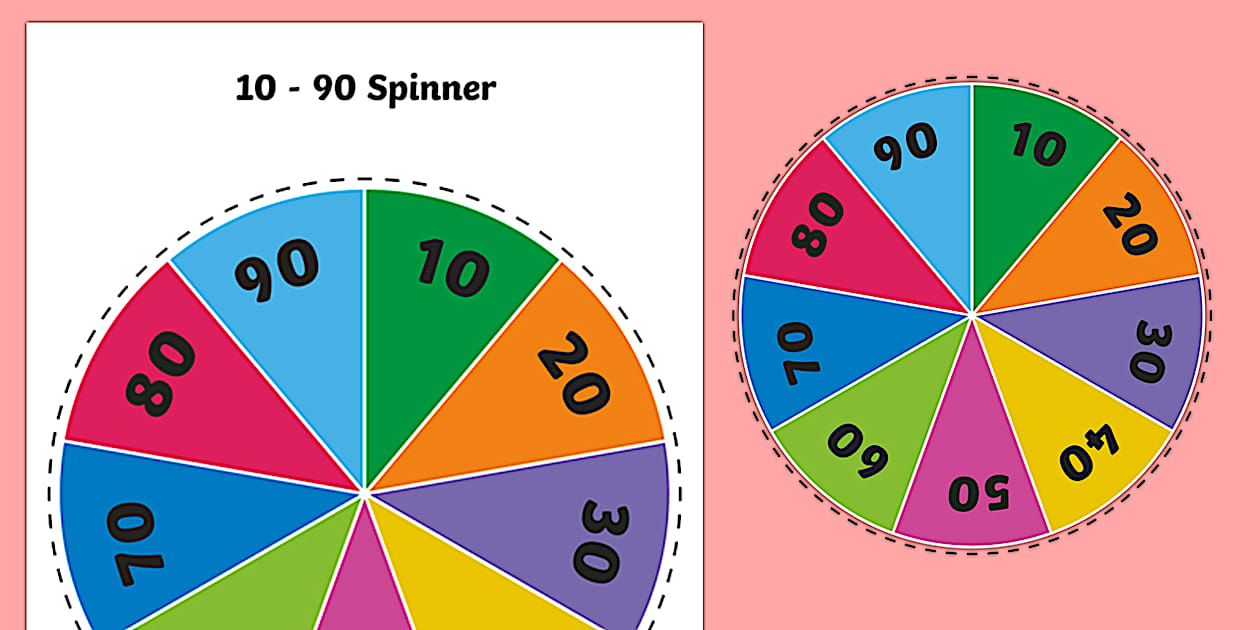 10 to 90 Spin Wheel Worksheet / Worksheet (teacher made)