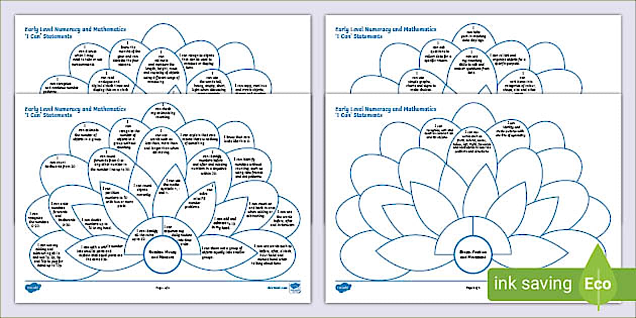 CfE Early Level Numeracy and Mathematics Flower Tracker
