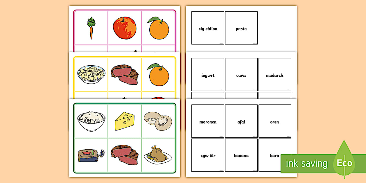 Bingo Bwyta'n Iach (teacher made) - Twinkl