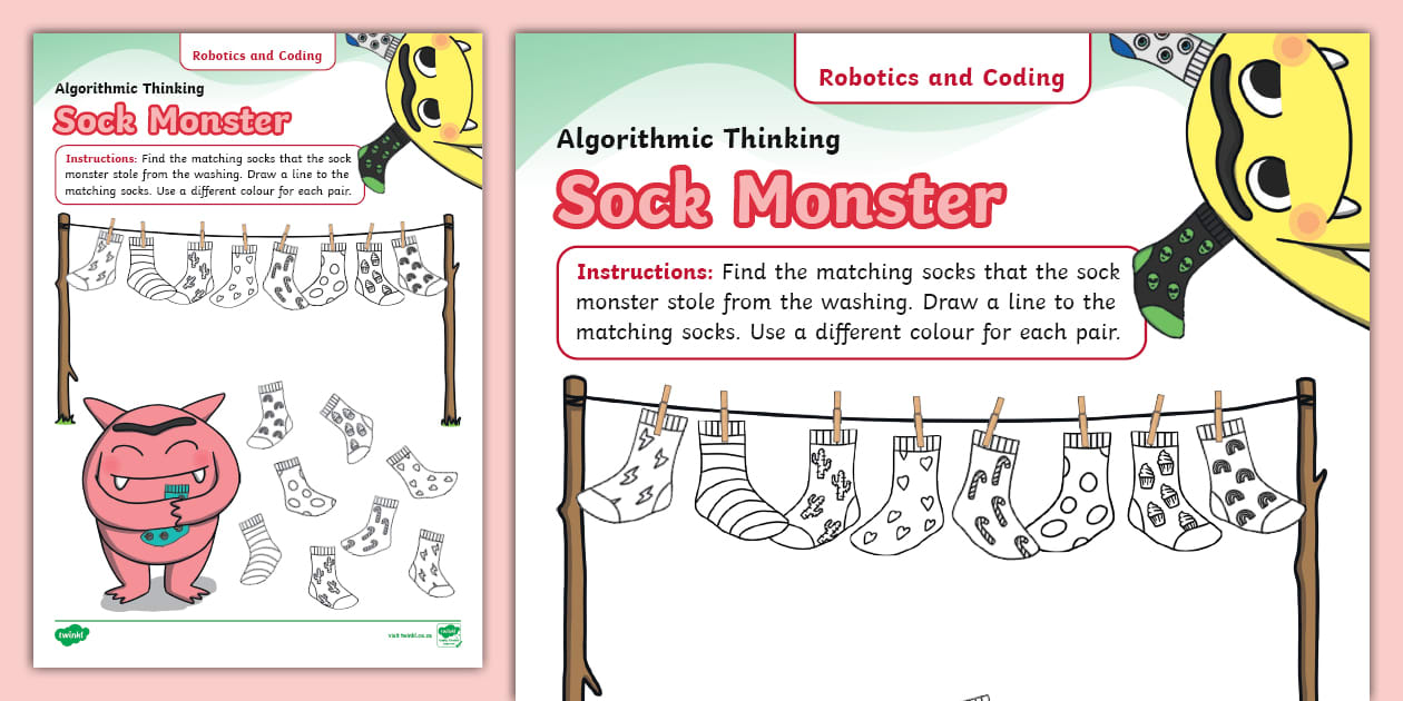 Robotics and Coding Algorithmic Thinking - Sock Monster