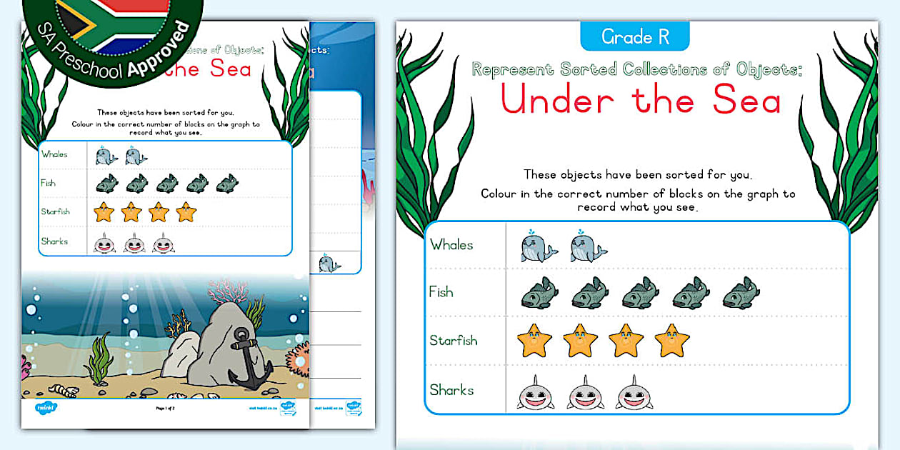 Grade R Data Handling - Under the Sea Activity - Twinkl
