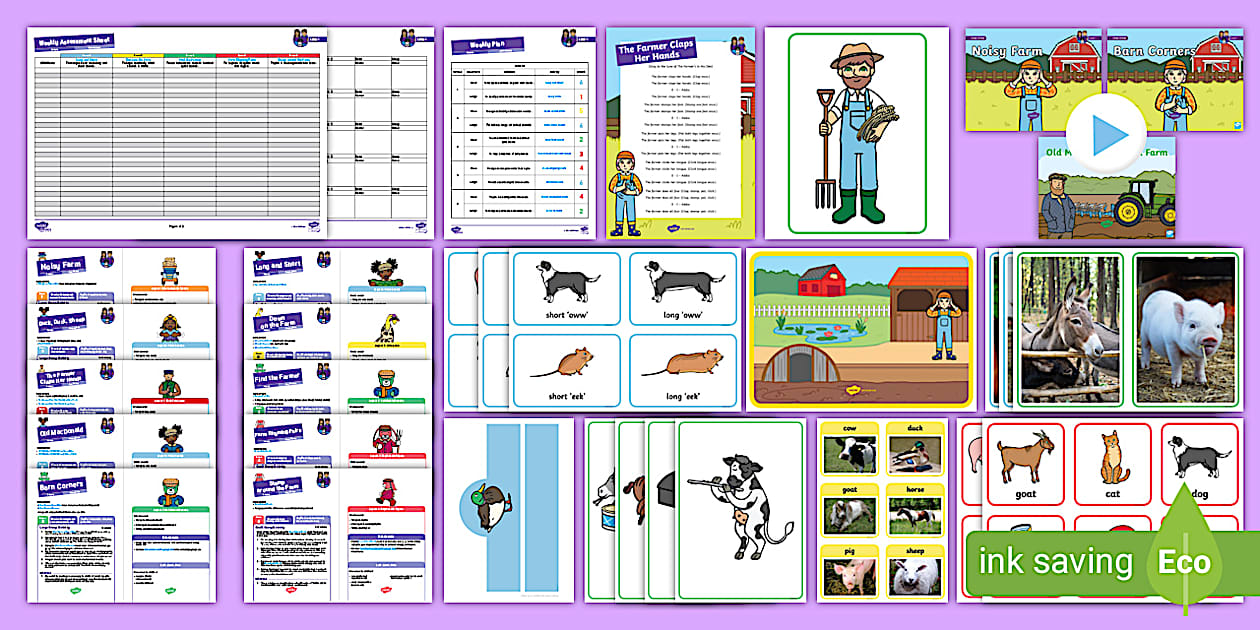 Phonics Level 1 Week 19 - Farm Animals Weekly Lesson Pack