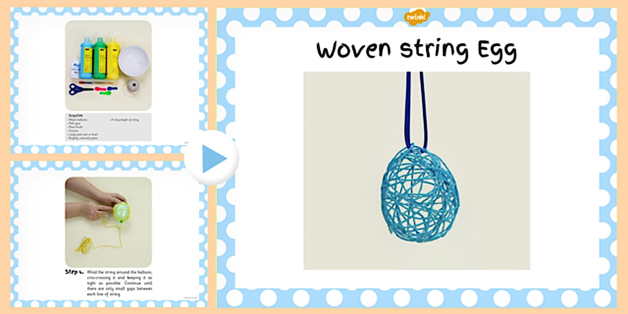 String Egg Craft PowerPoint - Easter Decoration Idea