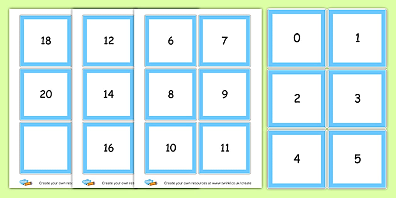 Number Cards 0-20 (teacher made) - Twinkl