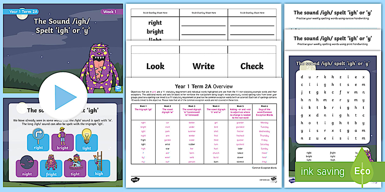 Editable Year 1 Term 2A Week 1 Spelling Pack - Twinkl