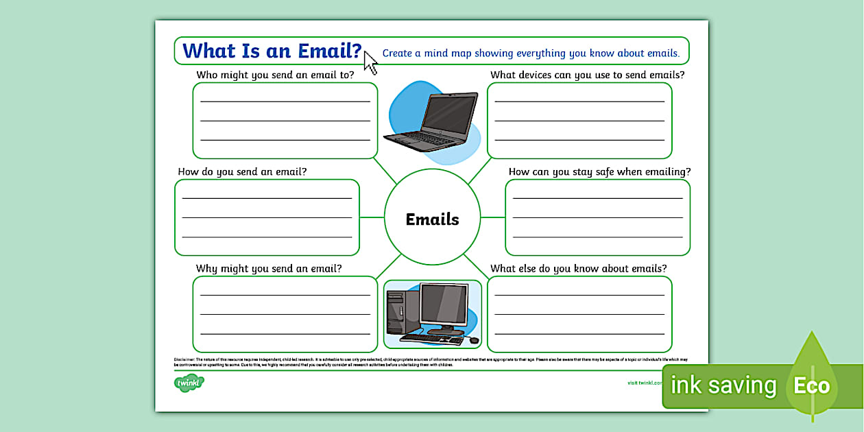 What is an Email? Mind Map Template - Twinkl - Computing