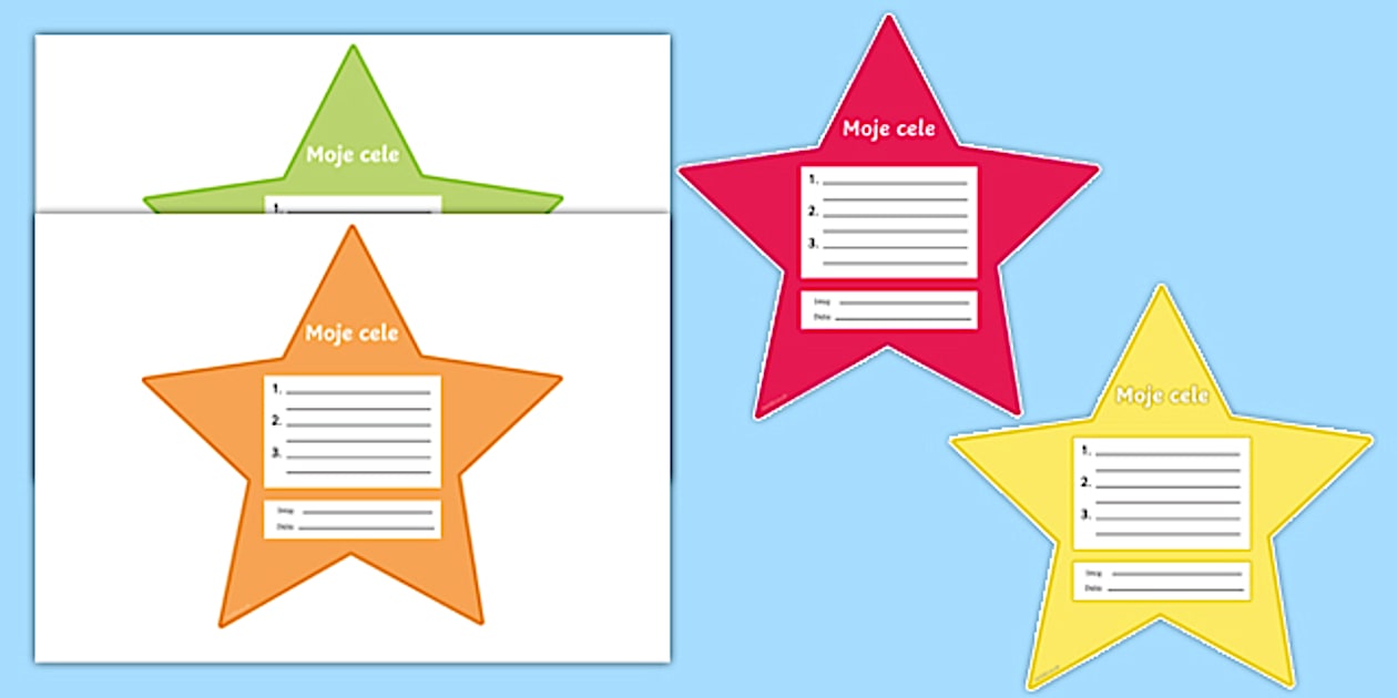 Editable My Goals Pupil Target Stars Polish (teacher made)