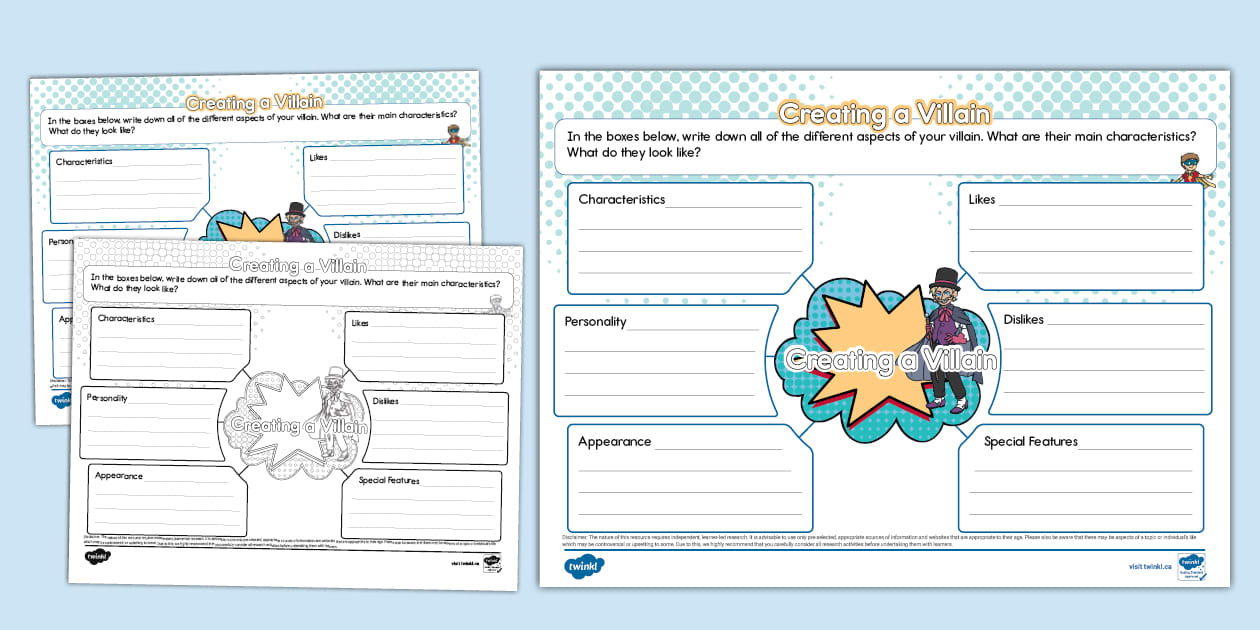 Creating a Villain Mind Map Template Twinkl (teacher made)