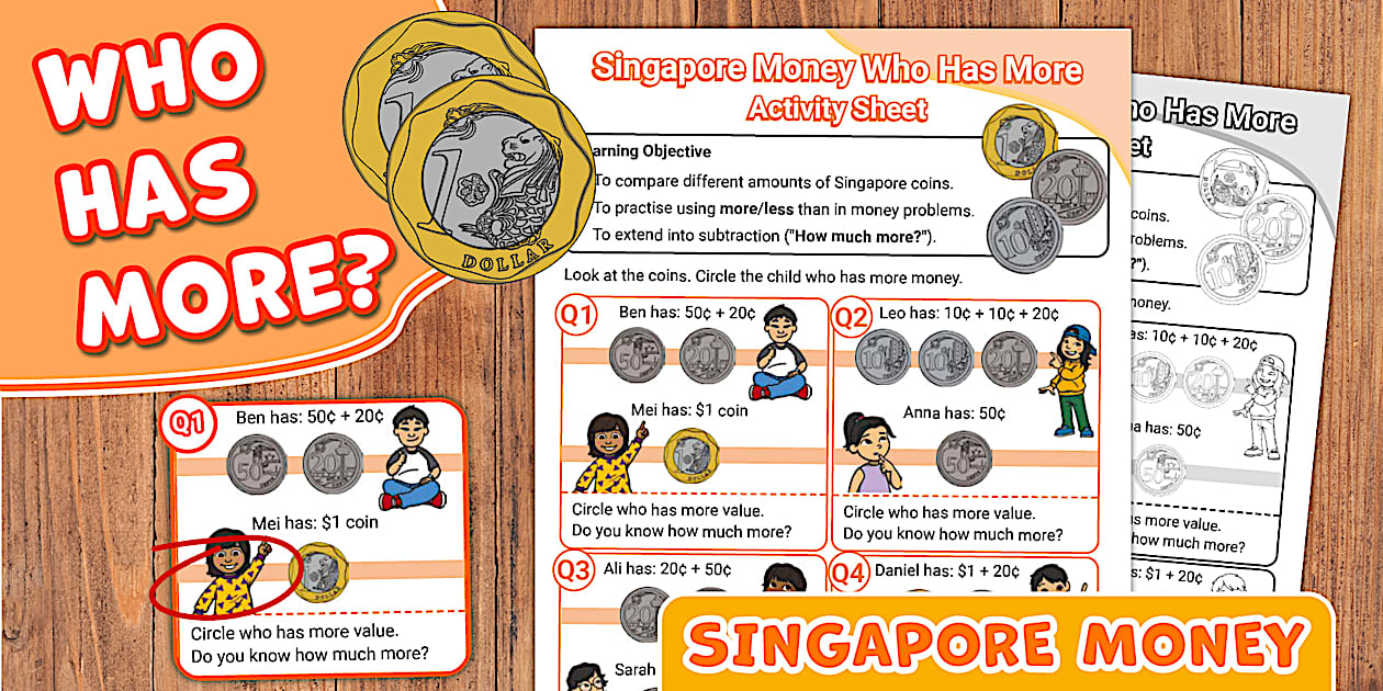 Singapore Money Activity Sheet (teacher made) - Twinkl