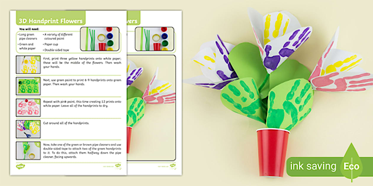 Handprint Flowers - Mother’s Day Crafts (teacher made)