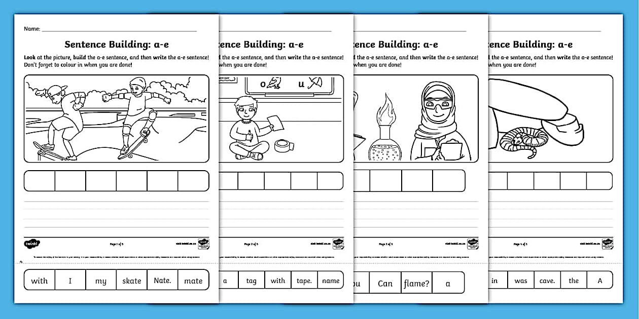 Phonics Sentence Building: a-e