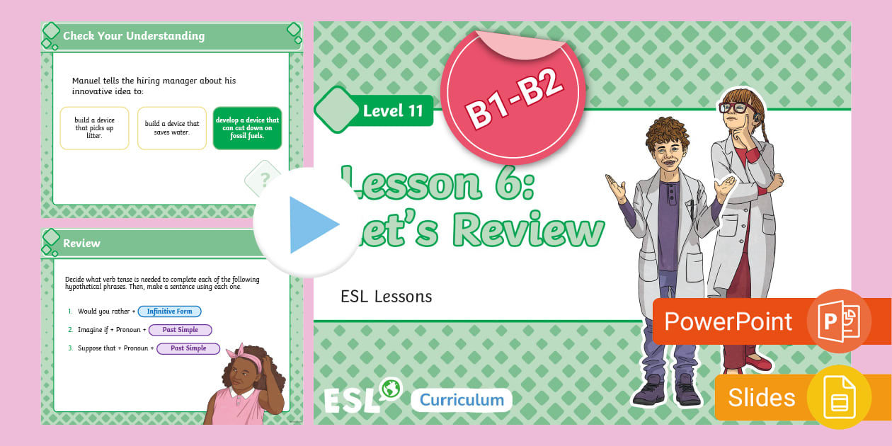 ESL Curriculum Level 11, Lesson 6 (Lehrer gemacht) - Twinkl