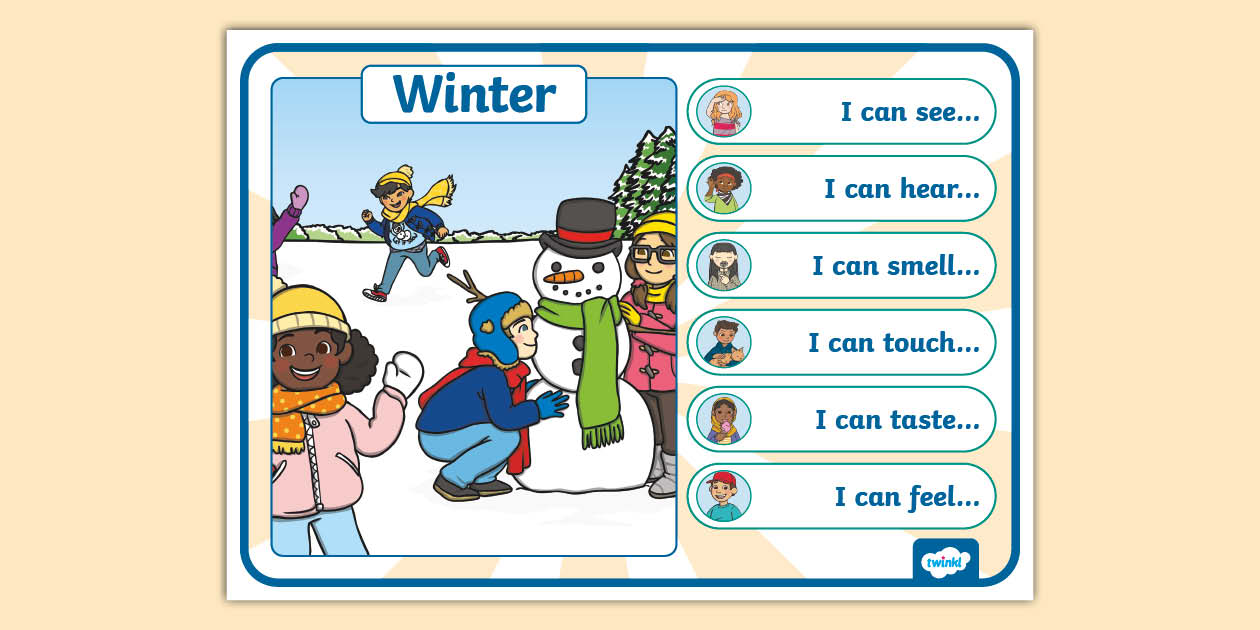 Winter Senses Display Poster - Twinkl Senses (teacher made)